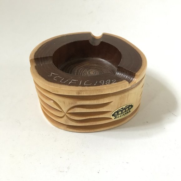 Accents | Vintage Japanese Hand Carved Wooden Tree Stump Slotted ...